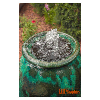 Vase Water Feature & Garden Wall - Eclectic - Landscape - Columbus - by ...