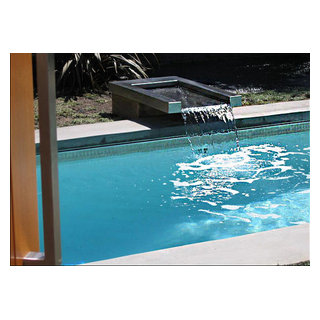 Waterfall Trough Pool Feature - Contemporary - Pool - Santa Barbara ...