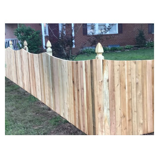 Western Red Cedar Spaced picket fence Concave Top - Traditional ...