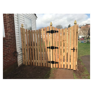 Western Red Cedar Spaced picket fence with French gothic posts and ...