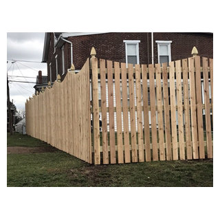Western Red Cedar Spaced picket fence with French gothic posts and ...