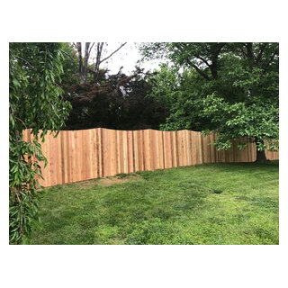 Western Red Cedar Spaced picket fence with French gothic posts and ...