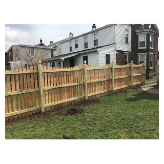 Western Red Cedar Spaced picket fence with French gothic posts and ...