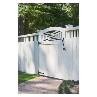 White Wood Privacy Fence & Gate - Transitional - Landscape - Atlanta ...