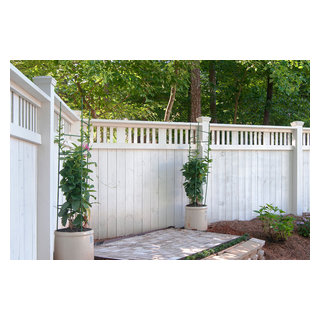 White Wood Privacy Fence & Gate - Transitional - Landscape - Atlanta ...