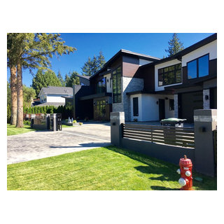 Wide view, front yard and entry area - Modern - Landscape - Vancouver ...