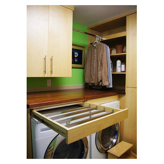 Drying rack pull out - Contemporary - Laundry Room - Raleigh - by ...