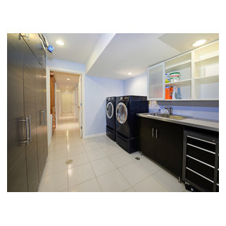 Extraordinary 28-foot wide Queen Anne mansion - Midcentury - Laundry ...