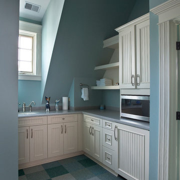 75 Linoleum Floor U-Shaped Laundry Room Ideas You'll Love - June, 2022 ...