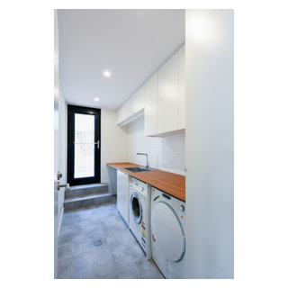 White Laundry with Hanging Rail - Modern - Laundry Room - Sydney - by ...