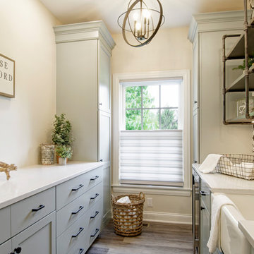 75 Beige Laundry Room with Quartzite Countertops Ideas You'll Love ...