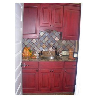 Red laundry room cabinets - Traditional - Laundry Room - Other - by ...