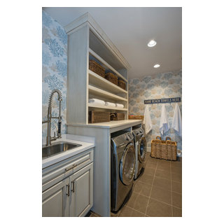Sewall's Point Waterfront Home Laundry Room - Beach Style - Laundry ...