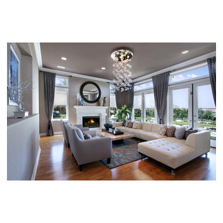 27 Diamonds Interior Design - Contemporary - Living Room - Orange ...