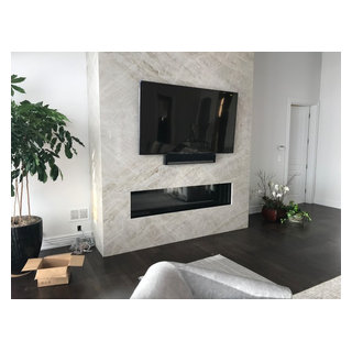 72" Linear Gas Fireplace - Contemporaneo - Soggiorno - Denver - di ...