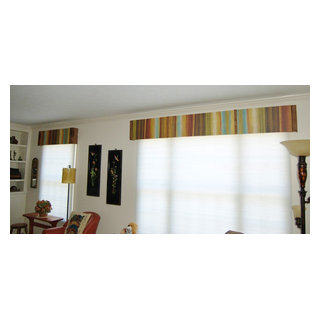 a unique idea - window valances made with art - Contemporary - Living ...