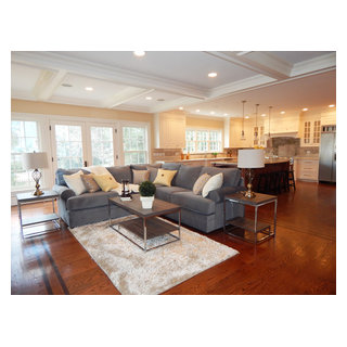 After Photo: Living Room with Kitchen - Transitional - Living Room ...