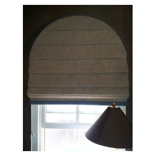 Arched Window Roman Shade - Contemporary - Living Room - Los Angeles ...