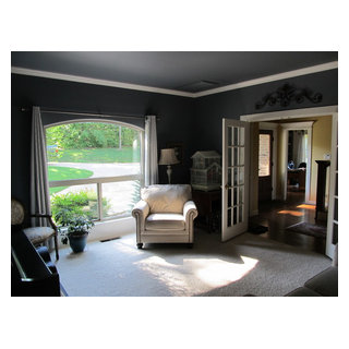 Archtop window over slider - Contemporary - Living Room - Oklahoma City ...