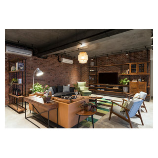 Awakening by the pool - Industrial - Living Room - Ahmedabad - by The ...