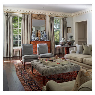 Back Country Pre-War Colonial Renovation - Traditional - Living Room ...