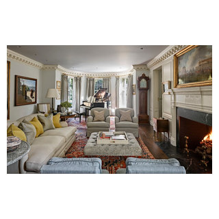 Back Country Pre-War Colonial Renovation - Traditional - Living Room ...