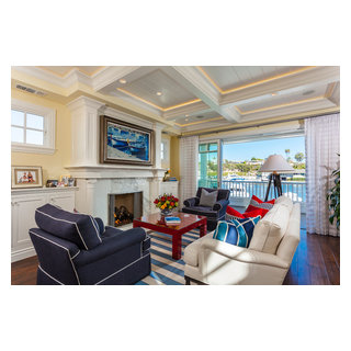 Balboa Island - 221 East Bay Front - Beach Style - Living Room - Orange ...