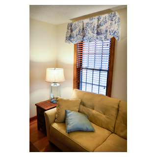 Blue and white Sheffield valances - Traditional - Living Room ...