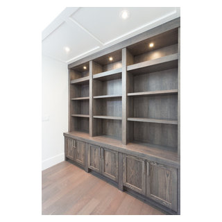 Bookcases/library in rift cut white oak - Transitional - Living Room ...
