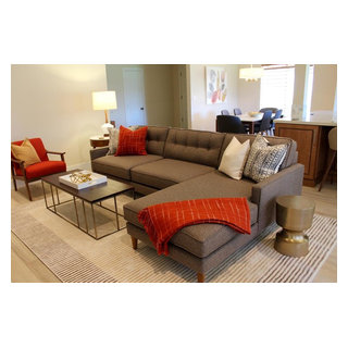 Brown Tweed Sectional in Mid Century Mod Room The Sofa Company Midcentury Living Room Other by The Sofa Company Houzz UK
