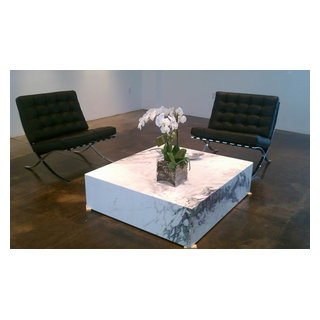 Calacatta Marble Coffee Table - Contemporary - Living Room - Atlanta ...