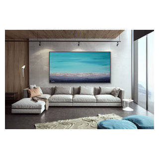 Calm waves 72x36 inches Contemporary Beach Large Modern Painting Custom ...