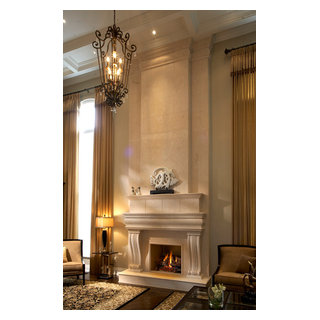 Cast stone fireplace overmantel - Traditional - Living Room - Other ...