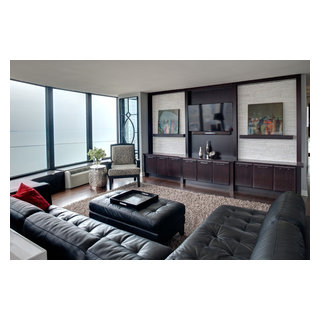 Chicago Cityscape Condo Remodel - Contemporary - Living Room - Chicago ...
