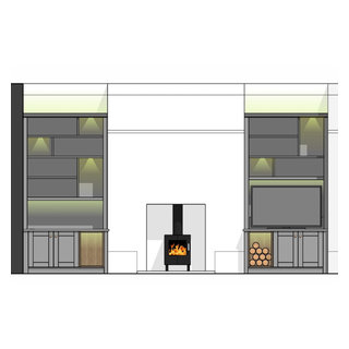 Concept Drawings for Grey Alcove Units With Lighting - Living Room ...