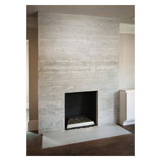 Concrete Board-Formed Fireplace Surround - Modern - Living Room ...