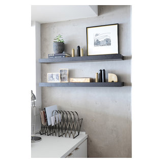 Concrete Feature Wall - Contemporary - Living Room - Vancouver - by ...
