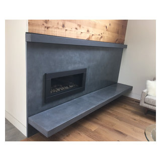 Concrete Surround & Floating Hearth - Modern - Living Room - San ...