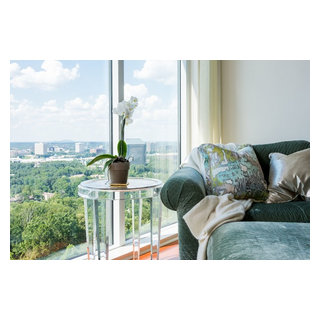 Beautiful Green Lounge Chair with Acrylic End Table - Eclectic - Living ...