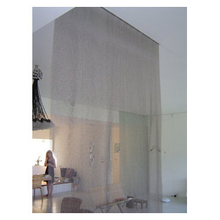 Contemporary Metal Mesh Drapery - Contemporary - Living Room - Boston ...