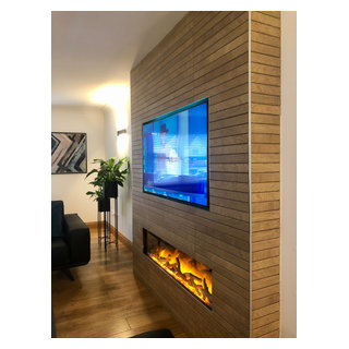 Custom Created Fireplace Media Wall. - Contemporáneo - Salón - Glasgow ...