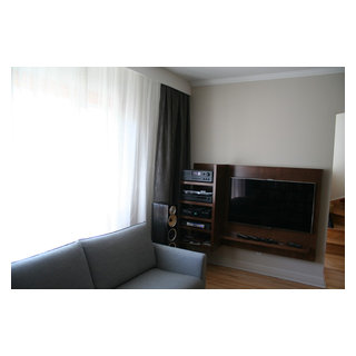 Custom hi-fi wood unit - Modern - Living Room - Montreal - by Studio ...