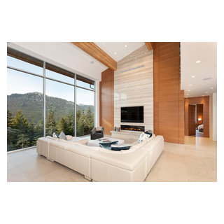 Custom Panelled Cherry Walls - Contemporary - Living Room - Vancouver ...