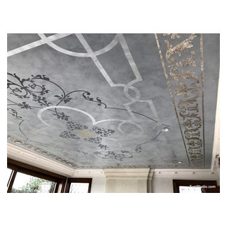 Custom Stenciled Ceiling - Living Room - San Francisco - by Tust Studio ...