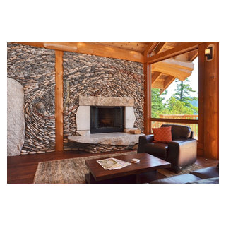 Custom Stone Fireplace - Modern - Living Room - Vancouver - by ...