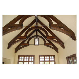 Custom Timber Trusses & Beams - Traditional - Living Room - Dallas - by ...