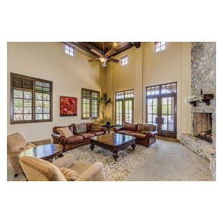 DC Ranch Estate with private courtyard - Mediterranean - Living Room ...