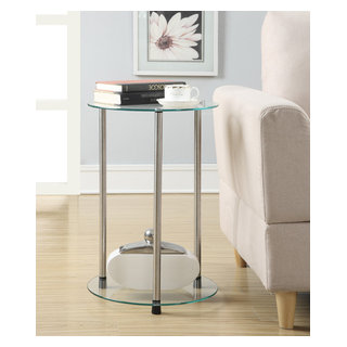 Designs2Go Classic Glass 2 Tier Round End Table - Traditional - Living ...