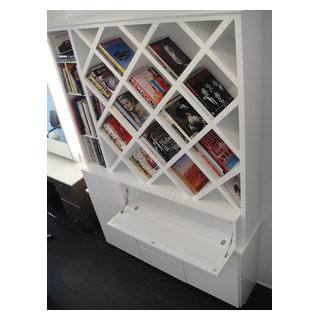 diagonal bookcase - Traditional - Living Room - Los Angeles - by Mikes ...