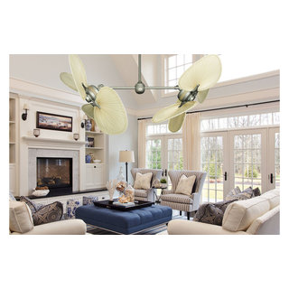 Double Ceiling Fans - Beach Style - Living Room - Miami - by Dan's Fan ...